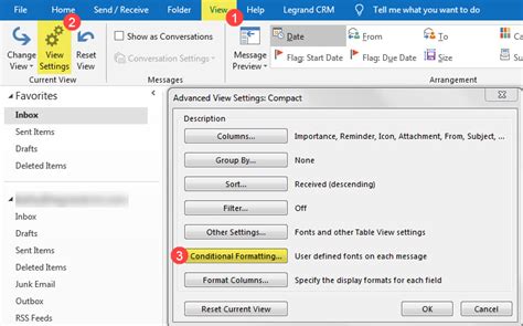 Outlook Add In Conditional Formatting Legrand Crm Knowledge Base