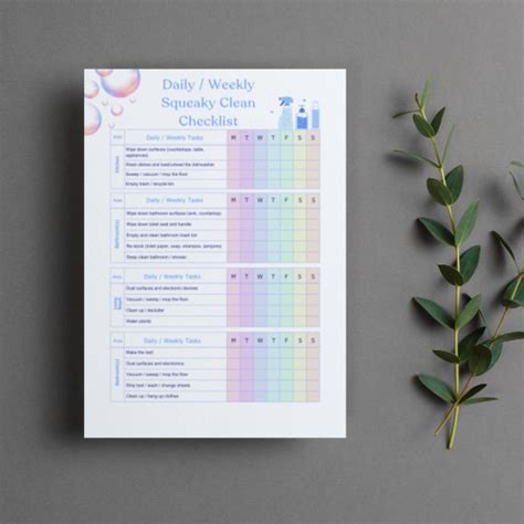 Editable Cleaning Planner Daily Weekly Monthly Checklist Digital