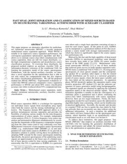 Fast MVAE Joint Separation And Classification Of Mixed Sources Based
