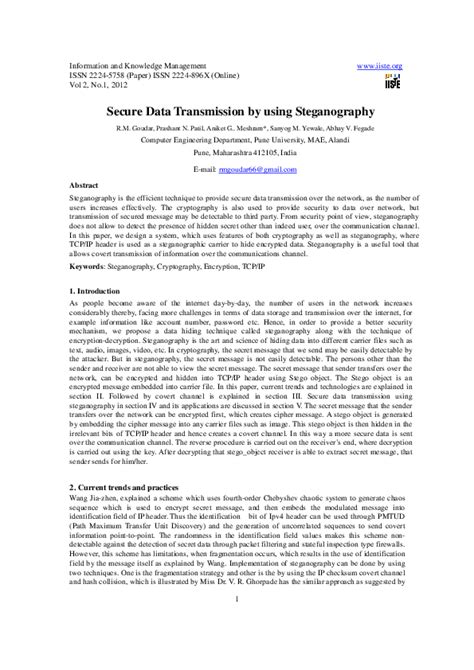 Pdf 11secure Data Transmission By Using Steganography