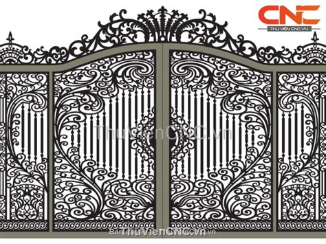 Model cắt cnc cổng 4 cánh file cad