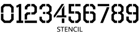 Font Stencil Numbers Label Art Brands