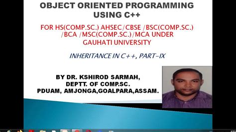 Introduction To Oop With C Inheritance Concepts Part Ii Youtube