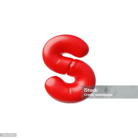 3d 팽창 풍선 빨간색 S 영어 알파벳의 대문자 벡터 렌더링 입력 기호 볼륨 푹신한 글꼴 공기 그림 알파벳 S에 대한 스톡 벡터 아트 및 기타 이미지 Istock