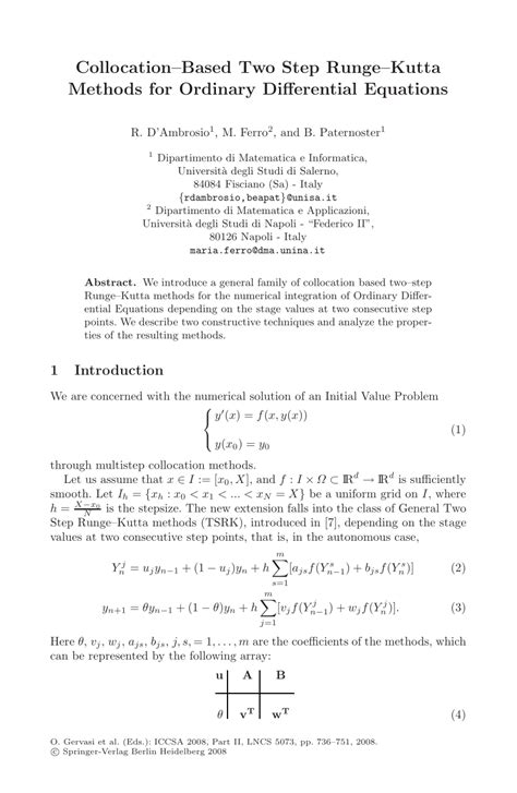 pdf collocation based two step runge kutta methods for ordinary