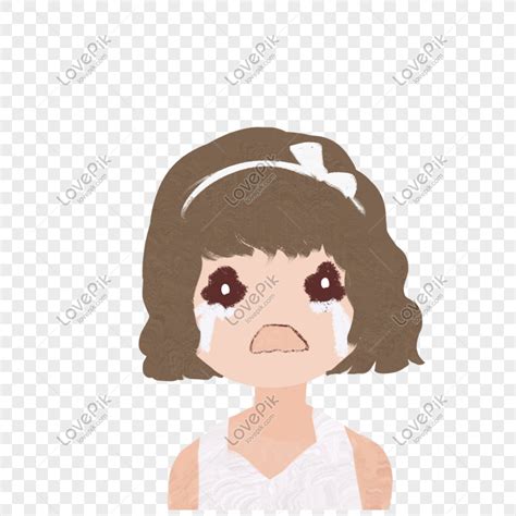 짧은 머리 소녀 우는 식 그림 Png 일러스트 무료 다운로드 Lovepik