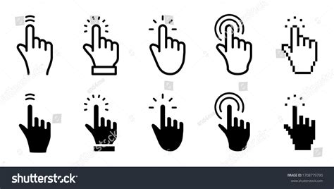 Pointer Cursor Computer Pointing Hand Click Stock Vector Royalty Free Shutterstock
