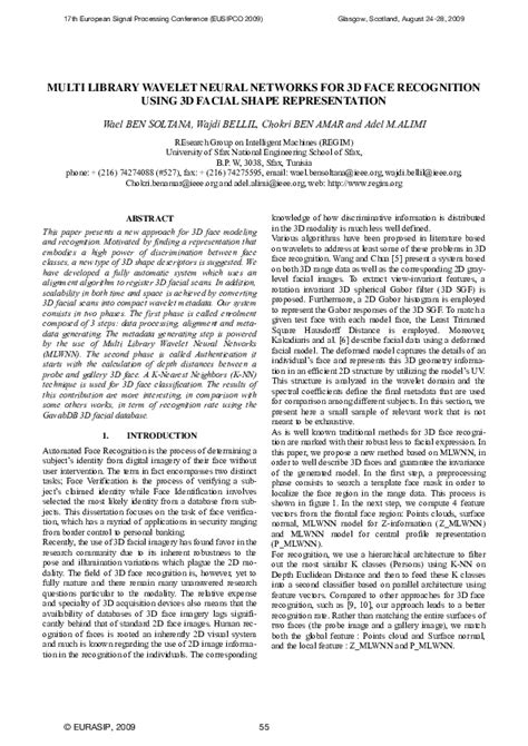 Pdf Multi Library Wavelet Neural Networks For 3d Face Recognition Using 3d Facial Shape