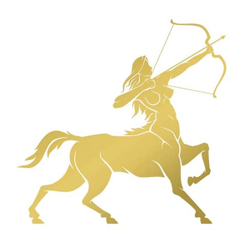 Female Centaur Archer 7 Inch Gold Indoor Outdoor Vinyl Decal Clip Art