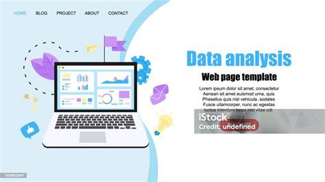 Webpage Template Data Analysis Design Concept Graph Diagram Statistics Stock Illustration