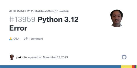 Python Error Automatic Stable Diffusion Webui Discussion Github