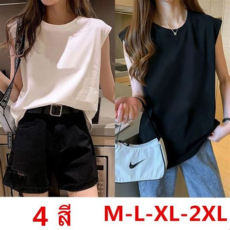 เสื้อแขนกุดผู้หญิง น่ารัก Oversize สไตล์เกาหลี ทันสมัยที่สุด เสื้อผ้าวัยรุ่นแฟชั่น เสื้อยืดมินิ