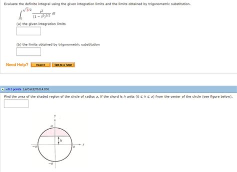 solved evaluate the definite integral using the given