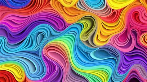 Vibrant Psychedelic Rainbow Swirl Pattern Generative Ai Stock Illustration Illustration Of