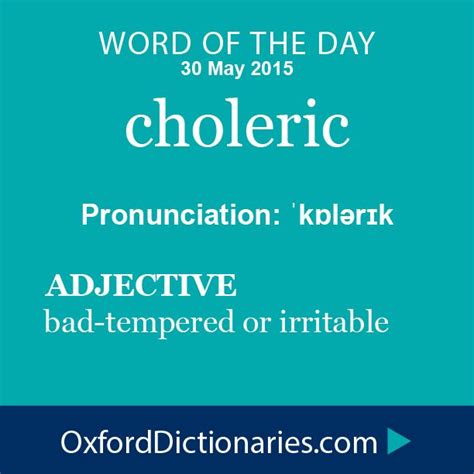What Does Choleric Mean