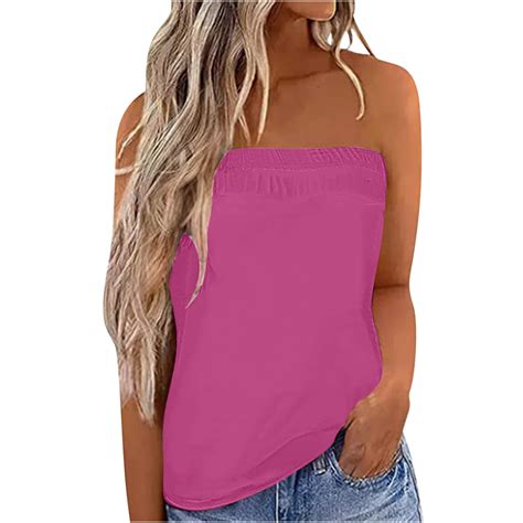 Apexfwdt Summer Clearance Womens Strappless Tank Tops Loose Casual