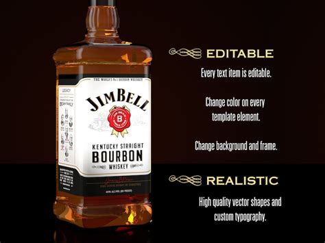Customizable Jim Beam Label Template Bourbon Whiskey Replica Instant
