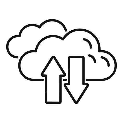Premium Vector Cloud Computing Data Storage Transferring Icon Showing Uploading And Downloading
