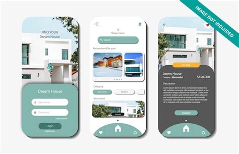 Premium Vector Property App Screen Interface Design