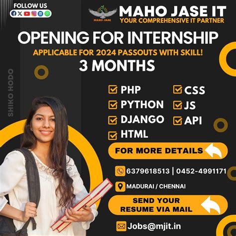 Join Maho Jase As An Intern Maho Jase It Posted On The Topic Linkedin