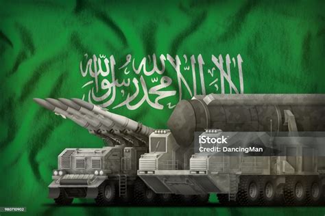 사우디아라비아 국기 배경에 로켓 부 대 개념 3 차원 일러스트 레이 션 군사에 대한 스톡 사진 및 기타 이미지 군사 기 대포 Istock