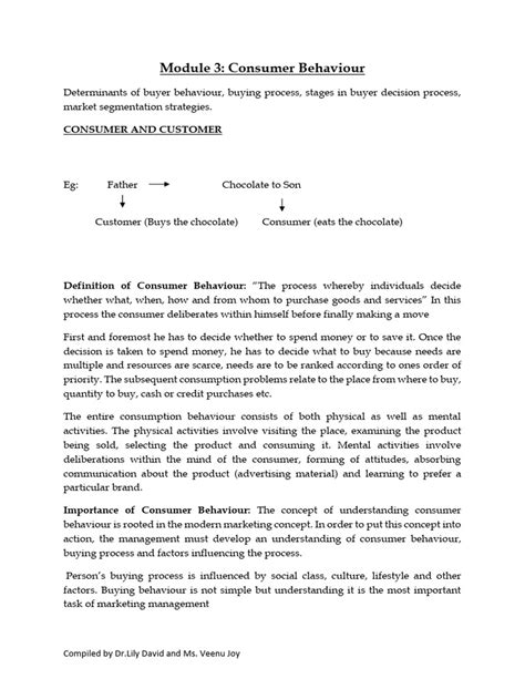 module 3 consumer behaviour pdf consumer behaviour behavior