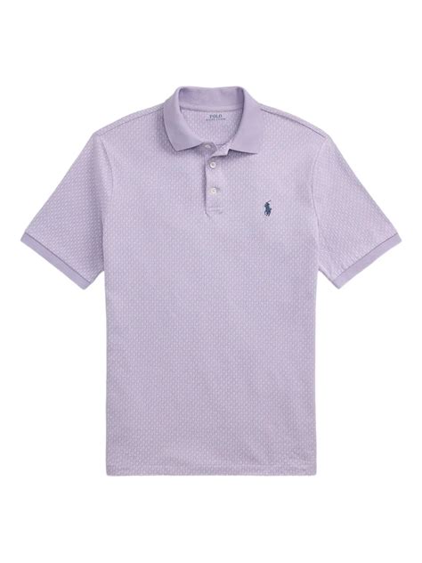 Polo Ralph Lauren Textured Polo Shirt Purple Farfetch Uk