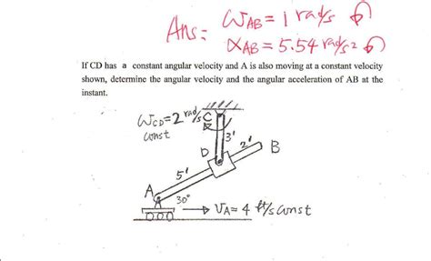 Solved If CD Has A Constant Angular Velocity And A Is Also Chegg