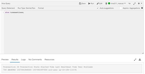 Managing Hive Transactions — Qubole Data Service Documentation