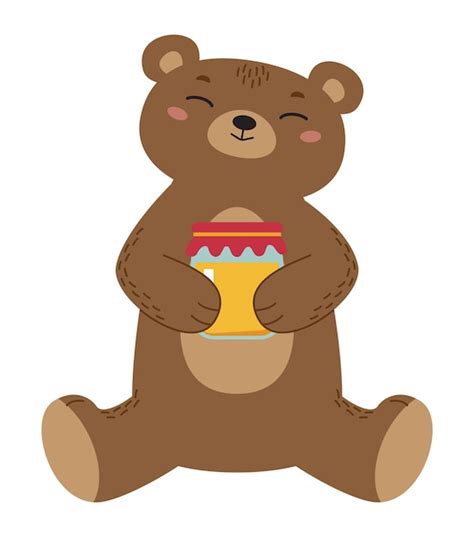 Premium Vector Cute Flat Bear Isolated On White Background