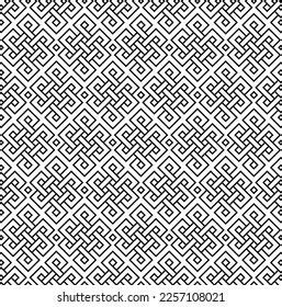Geometric Black Seamless Pattern Interlaced Lines Stock Vector Royalty