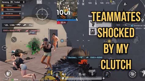 Teammates Shocked BGMI Intense Clutch Moments Full Rush Gameplay 1v4 Clutches Clutchmoments