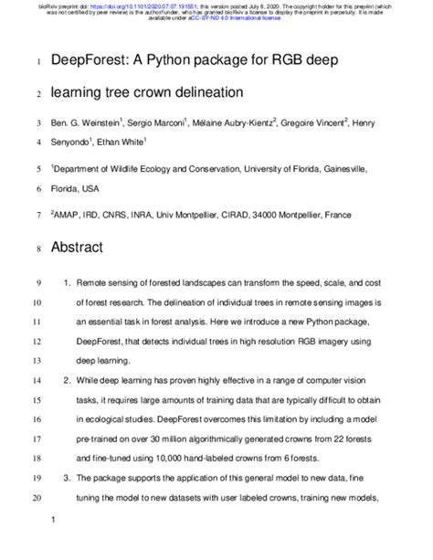 pdf deepforest a python package for rgb deep learning tree crown