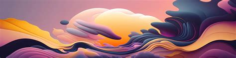 Premium Photo Panoramic Wallpaper With Dreamy Pastel Abstract Patterns
