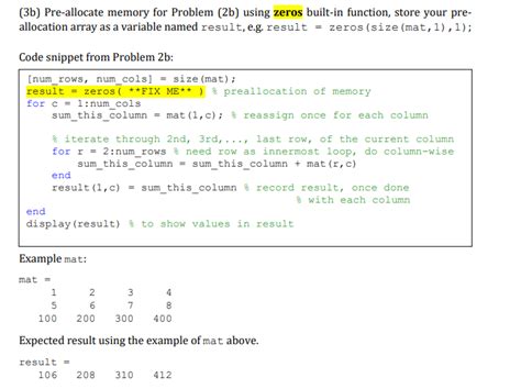 Solved Problem 3 Pre Allocation Of Memory Zeros