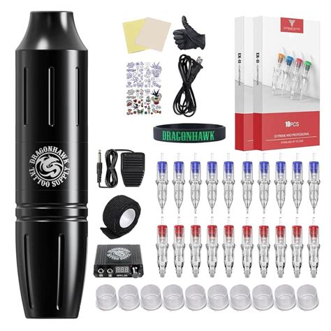 Tattoo Kit Dragonhawk S11 Wireless Tattoo Machine Advanced Bundle