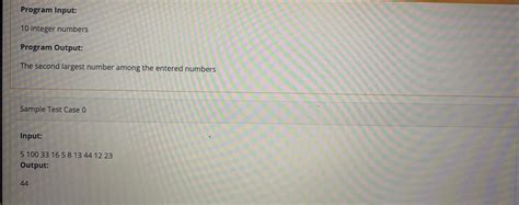 Program Input Integer Numbers Program Output The Chegg Com