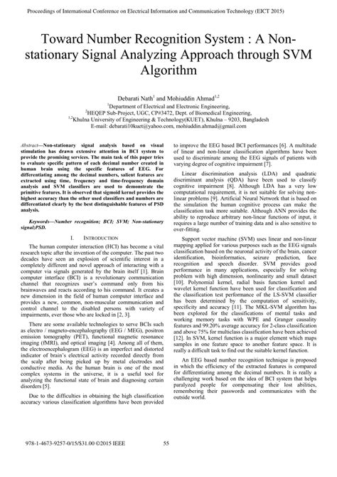 Pdf Toward Number Recognition System A Nonstationary Signal