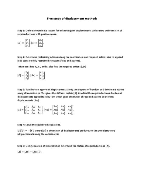 Five Steps Of Displacement Method Pdf