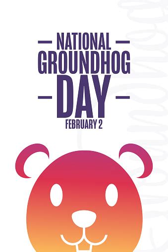 국립 그라운드 호그 데이 2월 2일 휴일 개념 배경 배너 카드 텍스트 비문이있는 포스터용 템플릿 벡터 Eps10 그림입니다 2