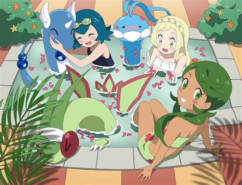 Lillie Lana Mallow Altaria Flygon And 1 More Pokemon And 2 More