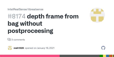 Depth Frame From Bag Without Postproceesing · Issue 8174 · Intelrealsenselibrealsense · Github