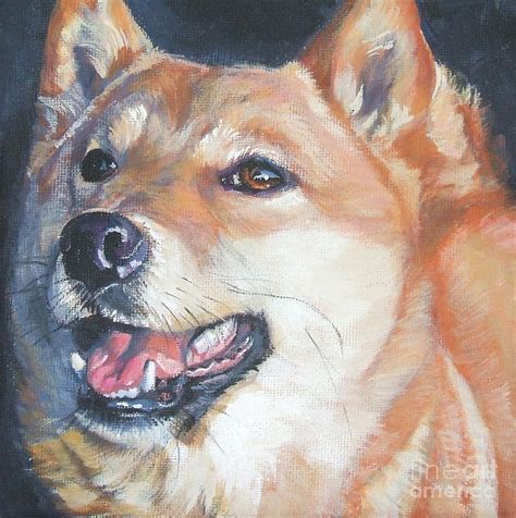 Shiba Inu Painting By Lee Ann Shepard Fine Art America