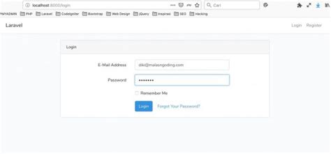 Tutorial Laravel 26 Membuat Login Dan Register Dengan Laravel Malas Ngoding