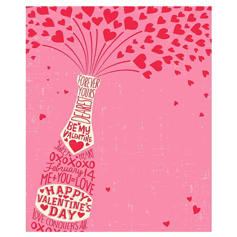 발렌타인 데이 손으로 그린 샴페인 하트 벡터 Eps Ai Uidownload