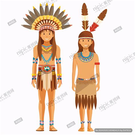Ai创作图印第安素材 印第安人手绘 印第安人元素 卡通黎族男女 印第安人文化 基诺克族人物插画 原始土著居民 印第安土著人 少数民族男女人物 美洲原住民文化 印第安人部落 印第安部落nipic