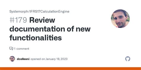 Review Documentation Of New Functionalities · Issue 179 · Systemorphifrs17calculationengine