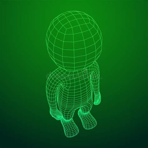 Wireframe Low Poly Mesh Human Cartoon Body Stock Vector Illustration Of Poly Head 114822754