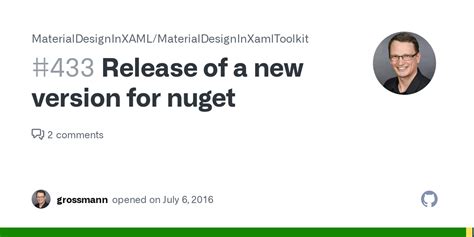 Release Of A New Version For Nuget · Issue 433 · Materialdesigninxaml
