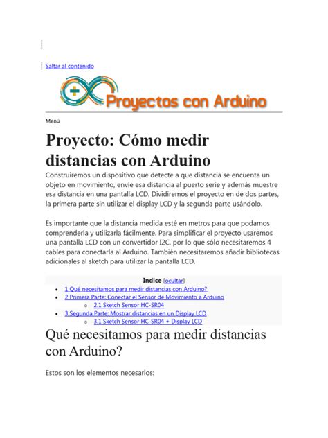 Medir Distancia Con Arduino Pdf Arduino Ciencias De La Computación